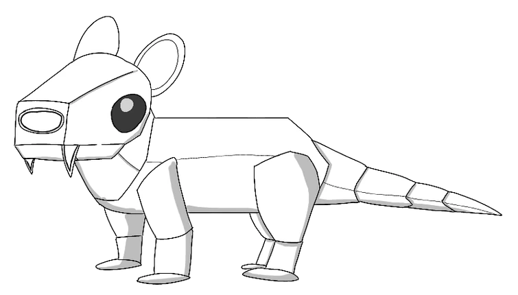 a critter i've designed before but in the style of those colorblock ...