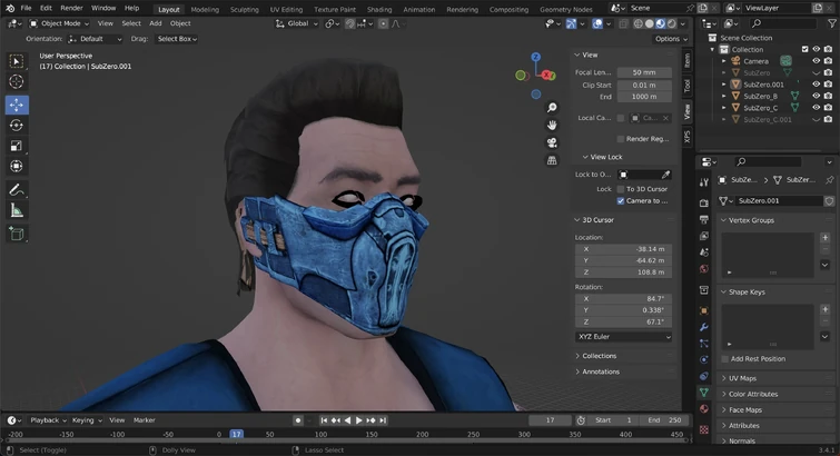 I made a custom model of MKX Kuai Liang in Blender. | Fandom