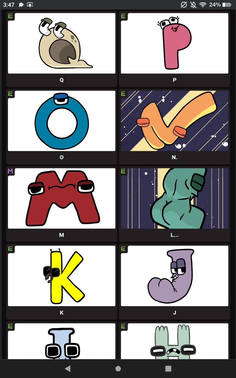 these alphabet lore episodes have widescreen version | Fandom