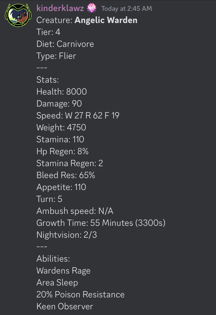 Angelic warden stats! | Fandom