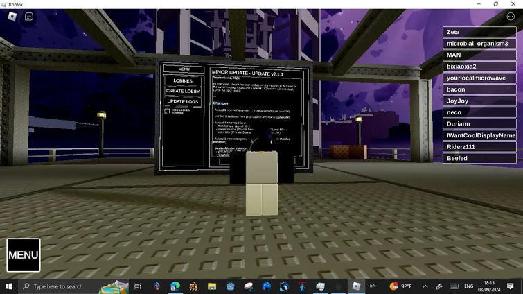 so uhh, it's not really a tdx thing but here's a roblox bug. | Fandom