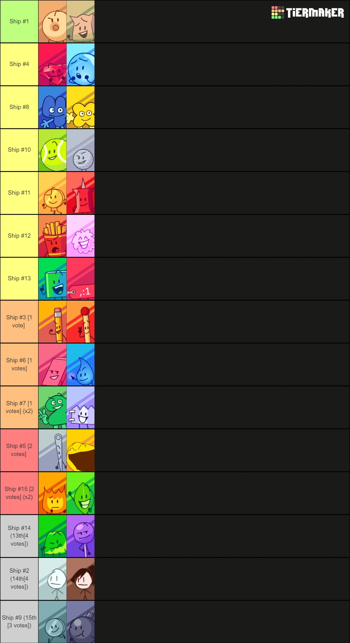 BFDI SHIPS BATLE #4 | Fandom