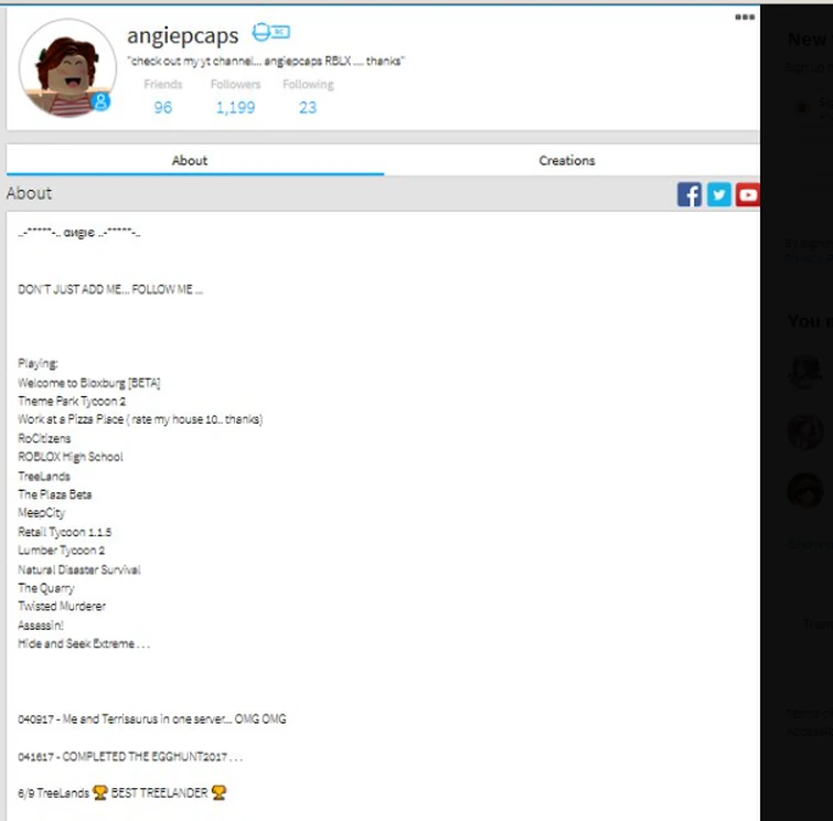 Roblox profiles back in 2017 be like: | Fandom