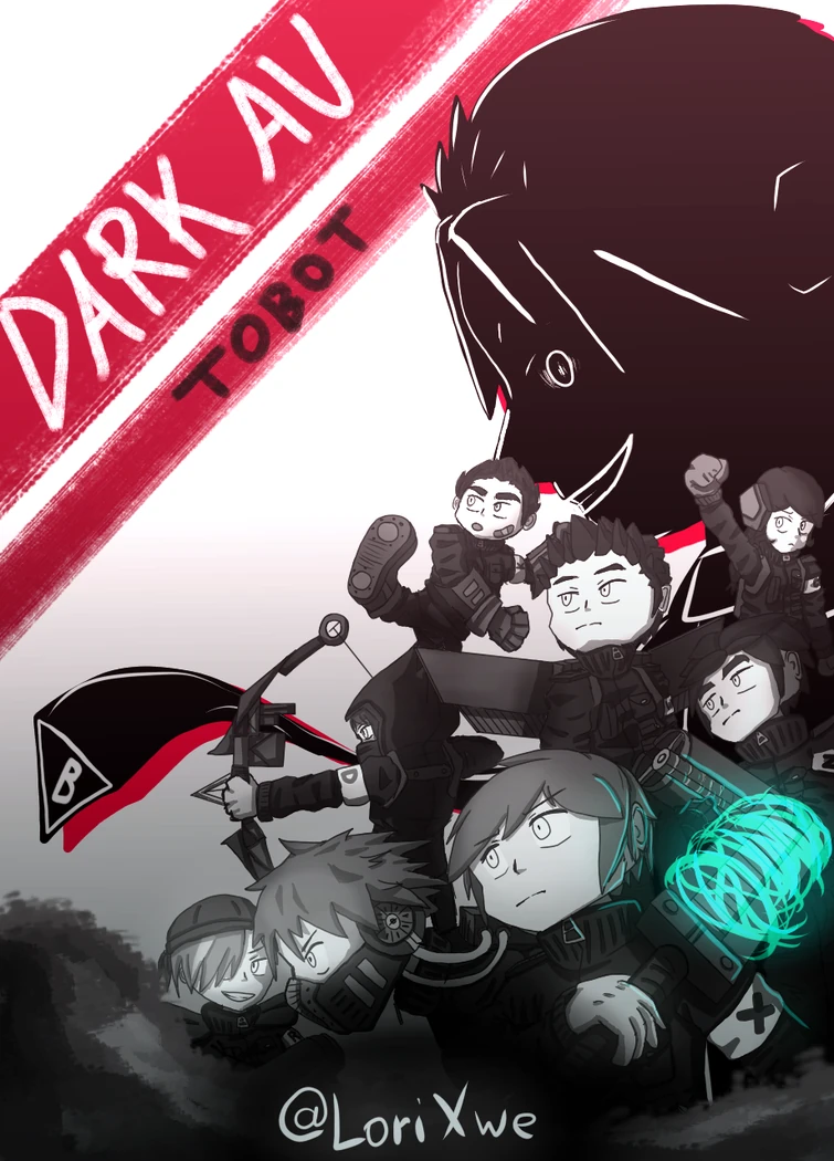 Made some art for my dark AU of Tobot (I love to traumatize children for their develoup lmao ...