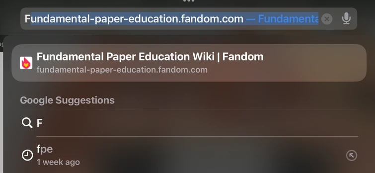 My school ipad recognizes this wiki in one letter😭 | Fandom