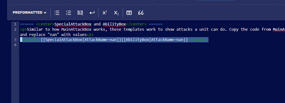 preformatted style not working | Fandom