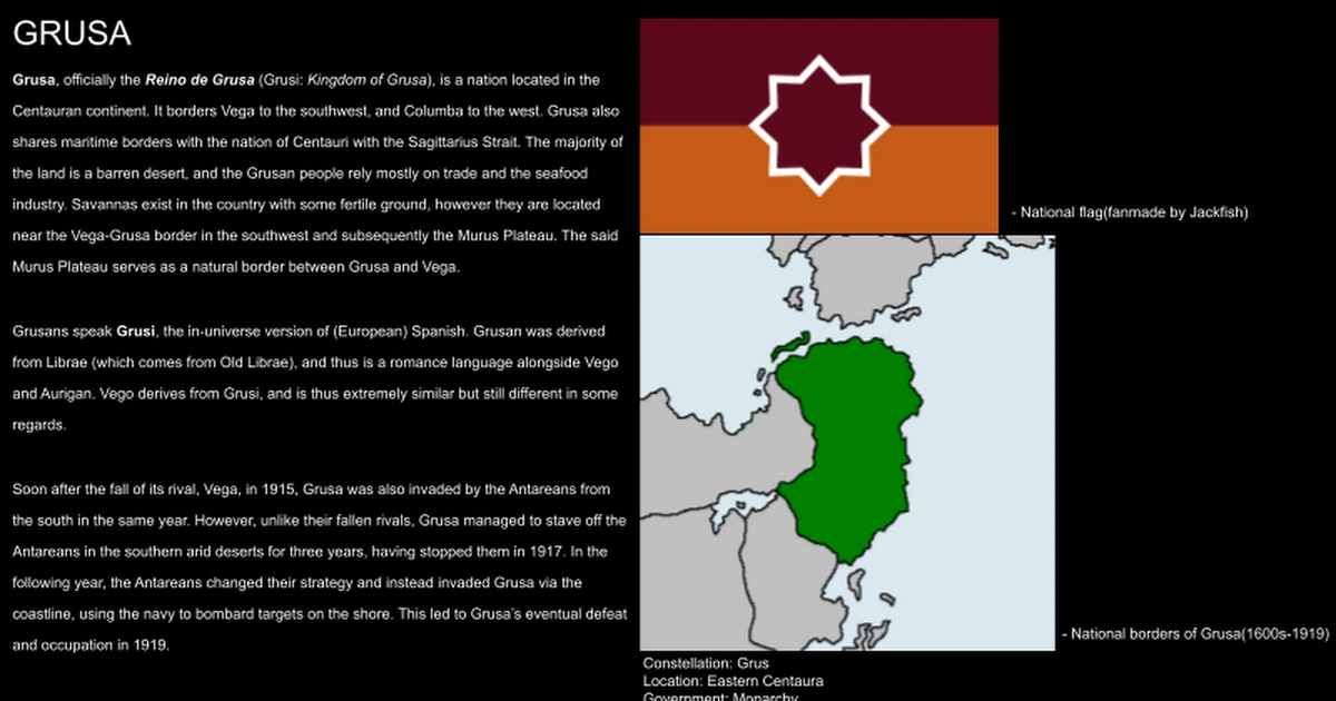 Grusa lore slide [ some aspects are fan lore due to next to no ...