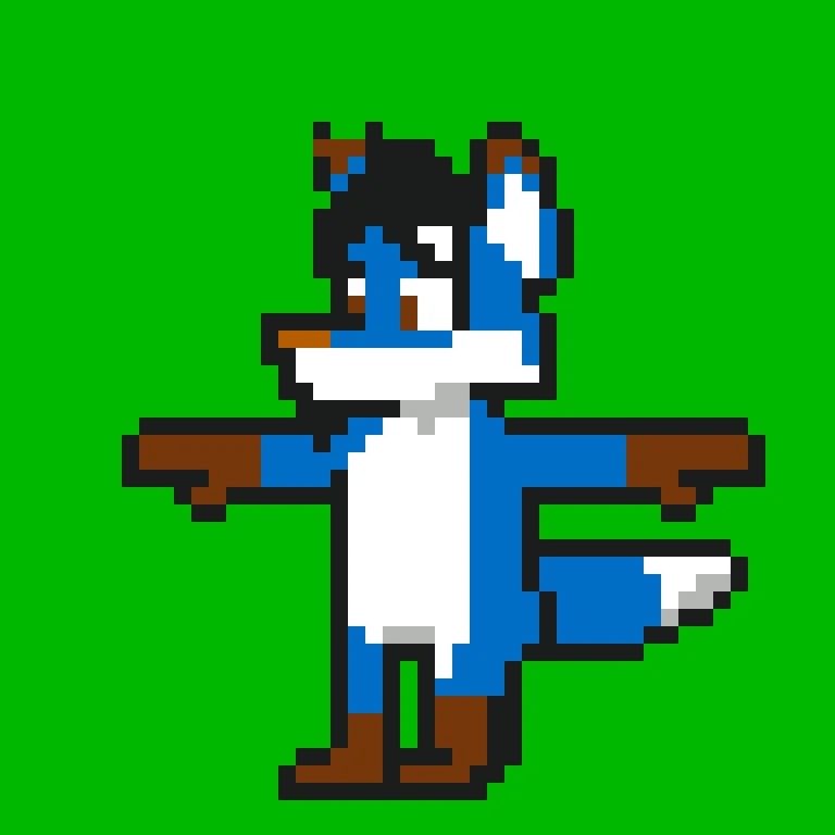 i found a green screen pixel art of a furry t-posing | Fandom