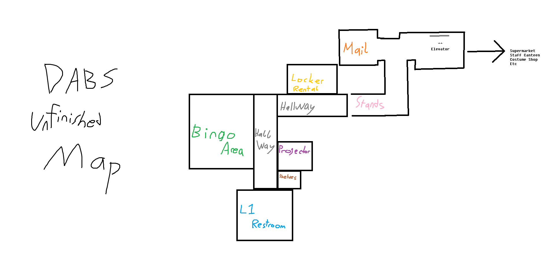 An unfinished Level 1 map I made (not to scale) | Fandom