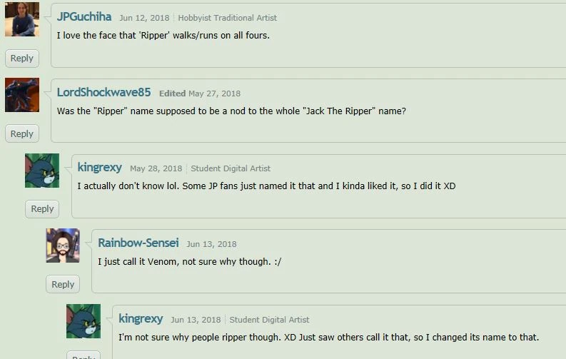 Where did the name Ripper come from for the Indoraptor? | Fandom