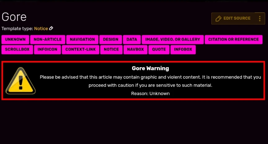 I fixed the gore and disturbing template! | Fandom