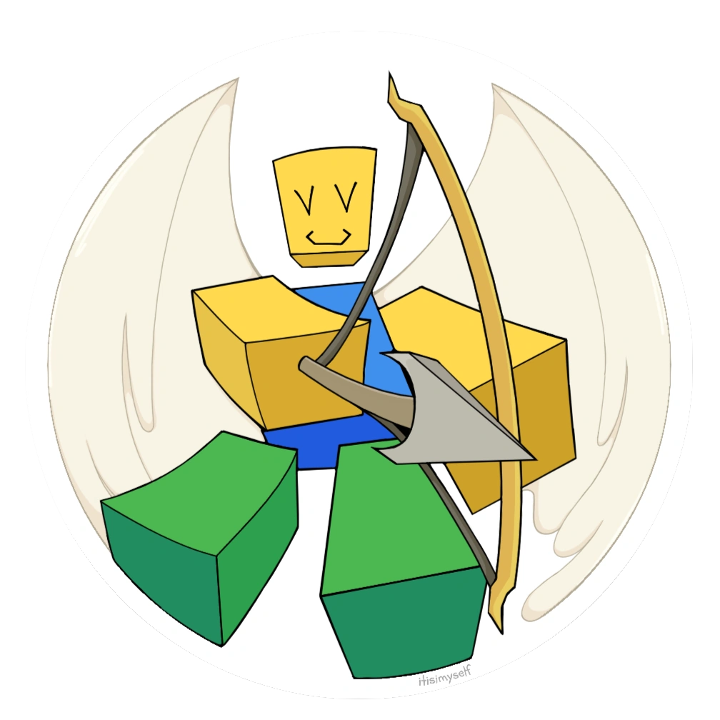 hi sorry this took so longggggg - winged noob sticker (digital + trad ...