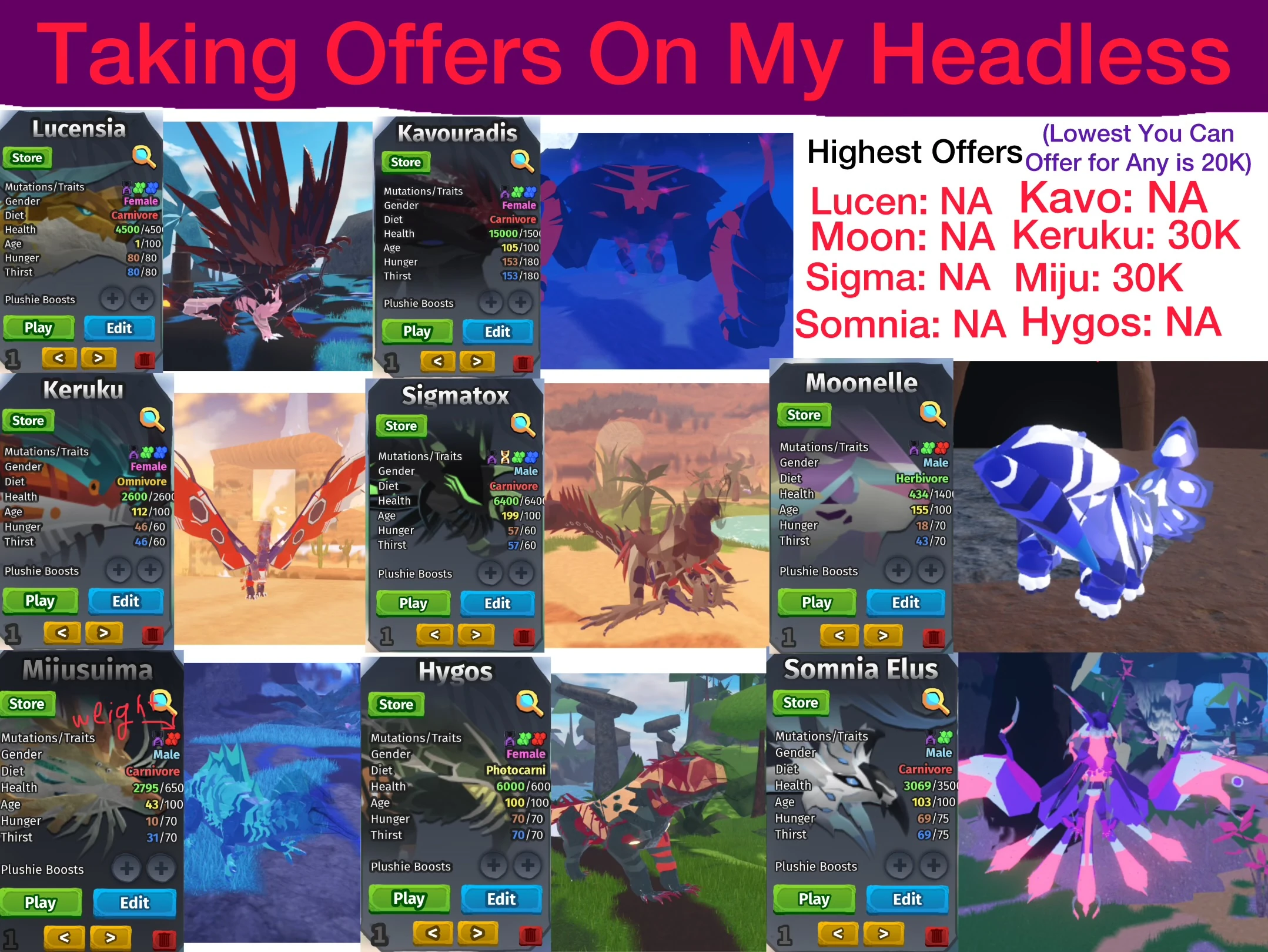 Taking Offers On My Headless Mutations And Swapping/Buying Other Headless | Fandom