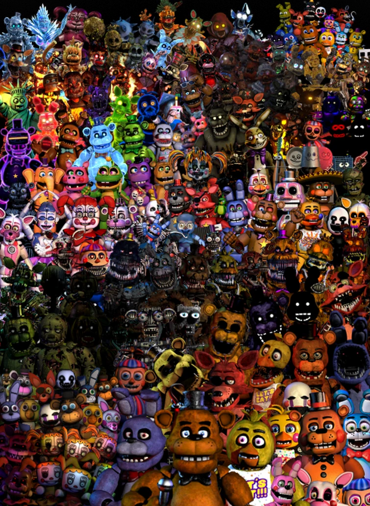 I put all FNaF characters (so far) in one image. | Fandom