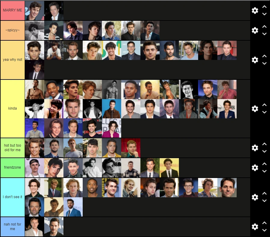 attractive white guy tier list | Fandom