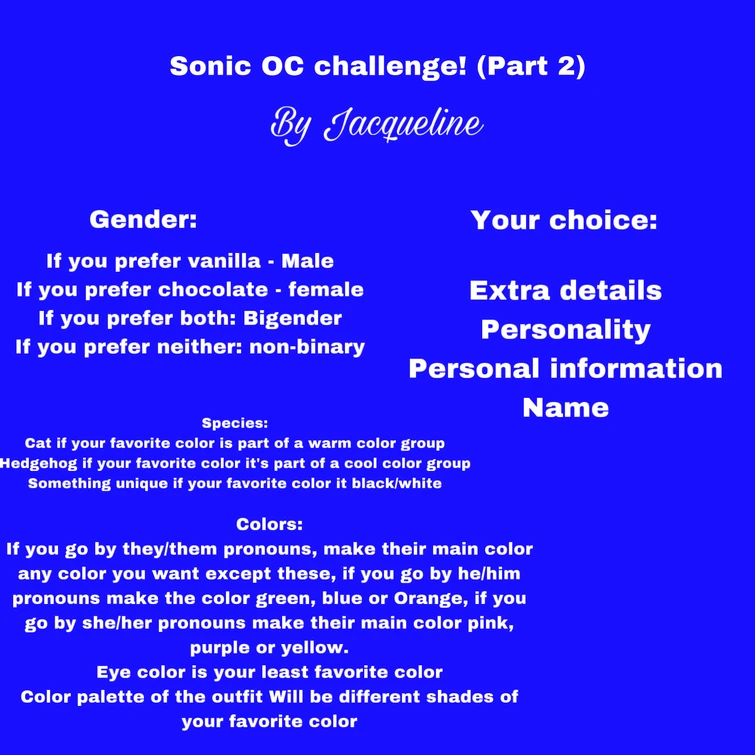 Sonic OC challenge part 2 is now out! | Fandom