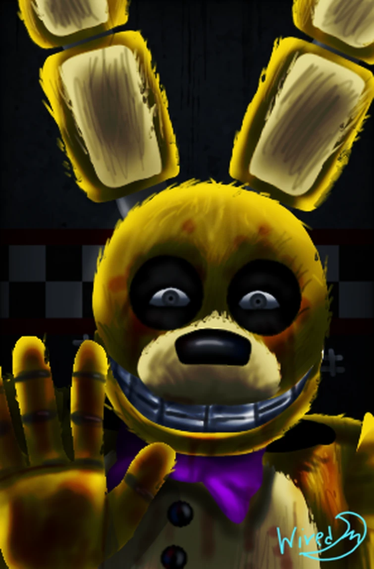 “He’s here…” Spring Bonnie/Afton drawing | Fandom