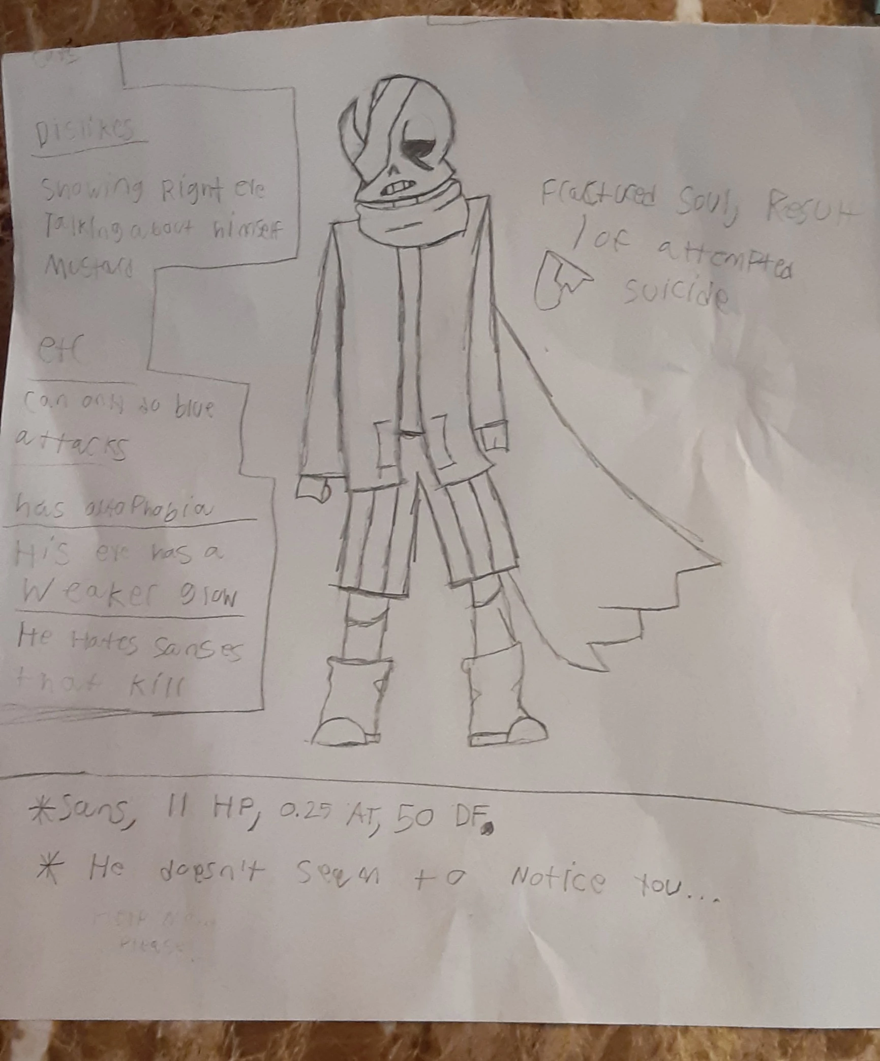 Fracture!Sans drawing (by me ovo) | Fandom