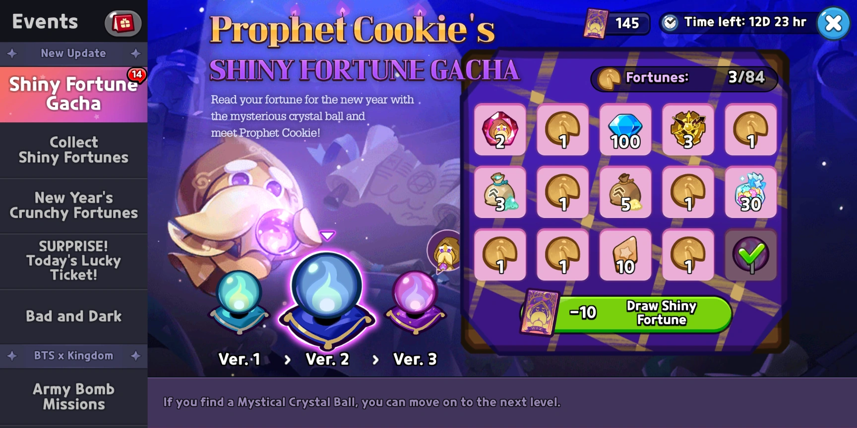 somehow got the crystal ball first try on shiny fortune gacha ver. 2 😀 ...