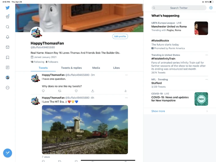 I have a Twitter account where I do Thomas & Friends Photoshops/Edits ...