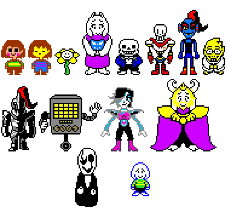 I remade the undertale character overworld sprites using only the ACNH ...