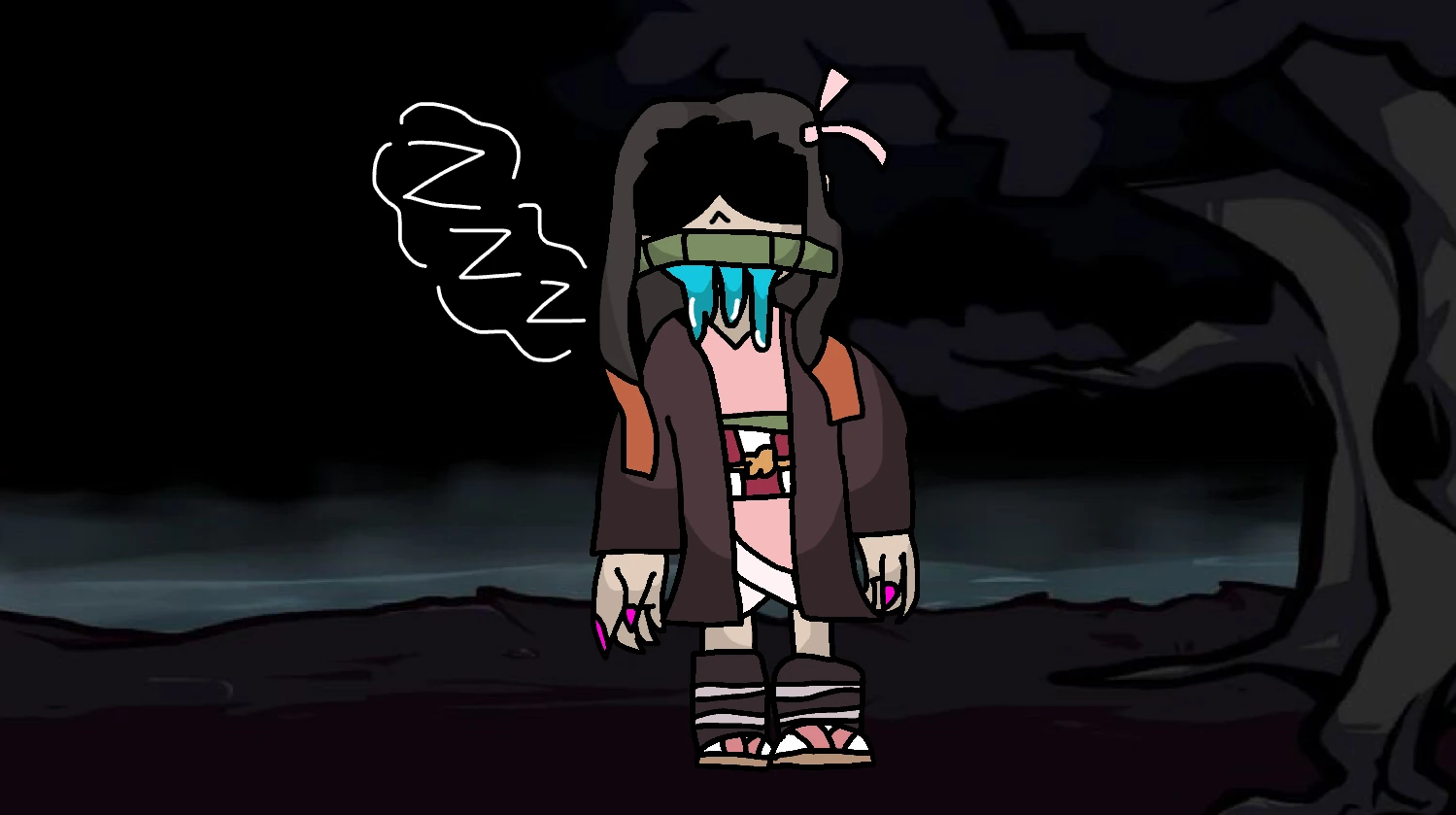 I traced my drawings that I did a while back with the demon slayer ...