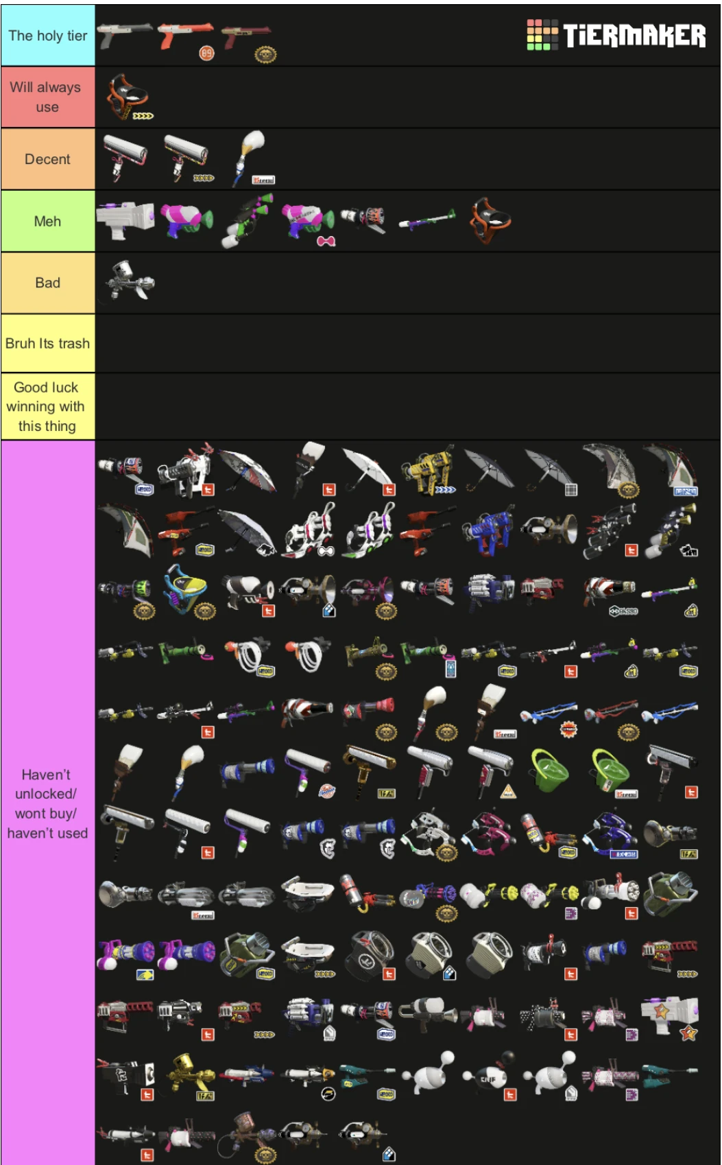 Splat 2 weapon tier list | Fandom