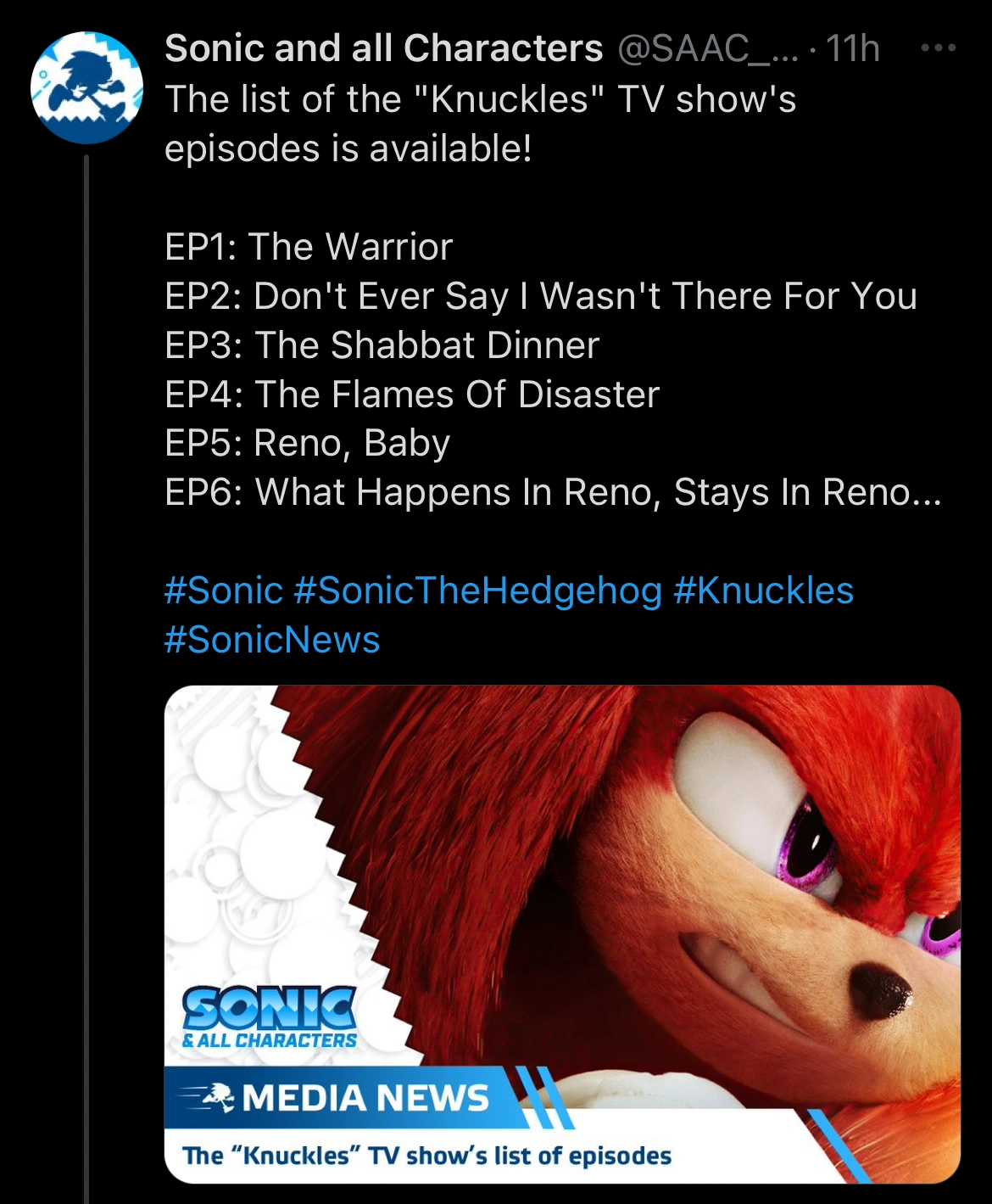 Knuckles TV show episode announced | Fandom