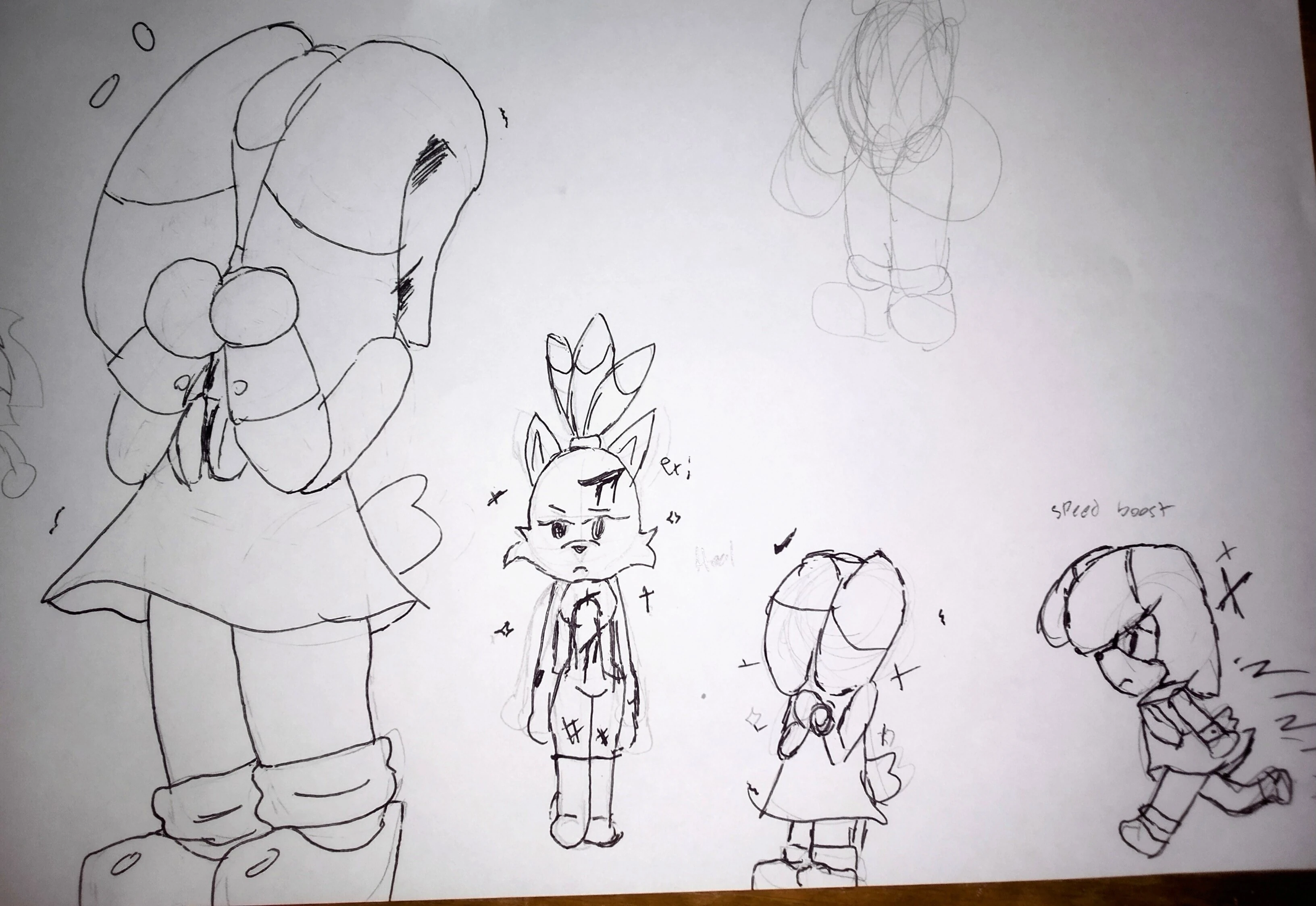 When joke idea. (Sketch above drawing is Tails doing the same thing ...