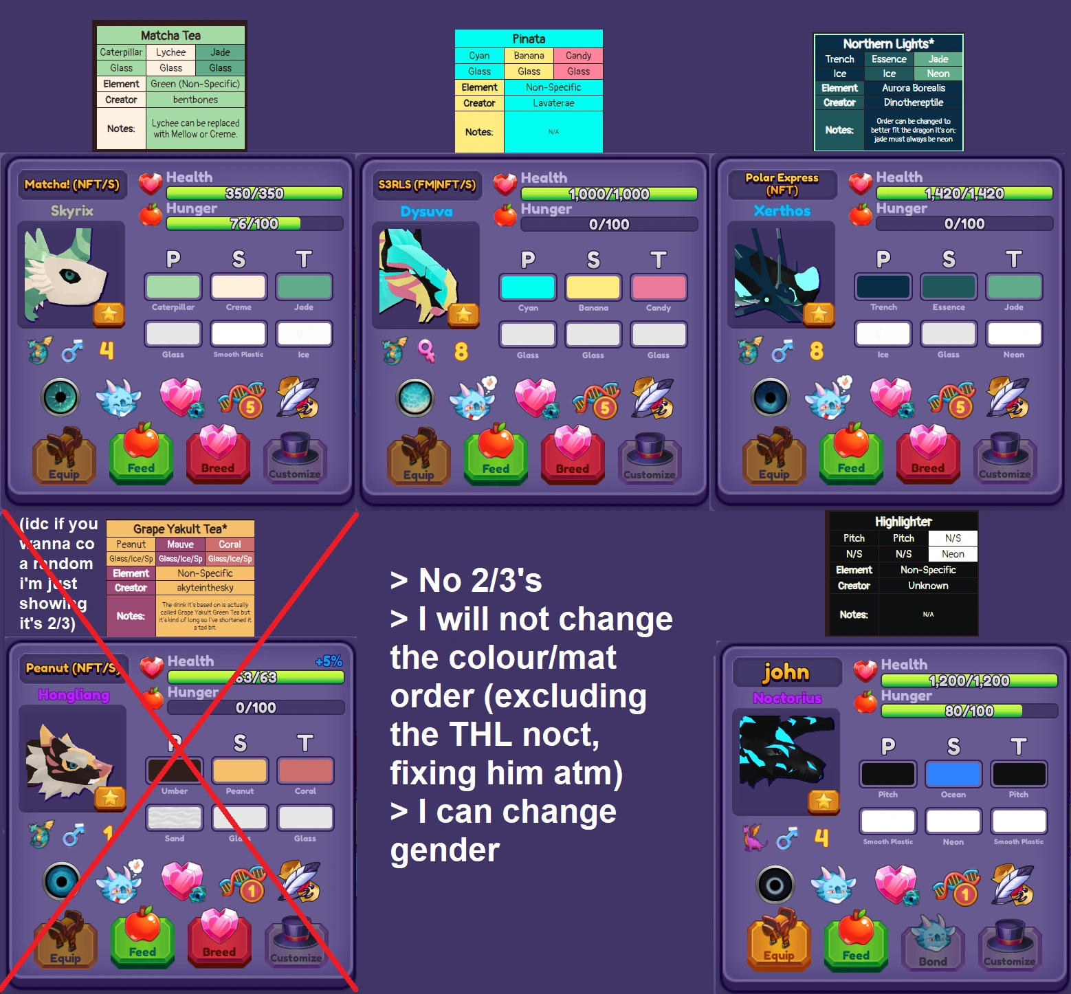 post is self-explanatory (the ones in breeding pic aren't ft/s but also selling other drags! NYP ...