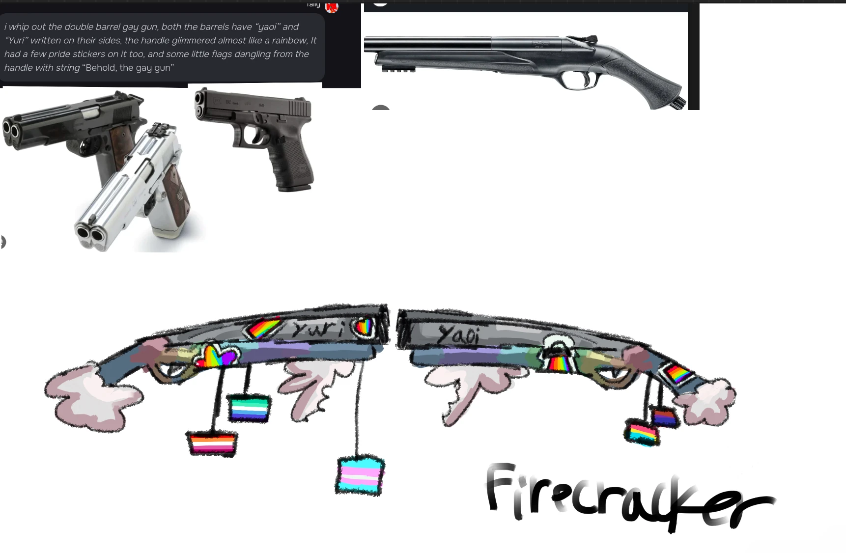 I’ve finished the first design for the gay gun!! | Fandom