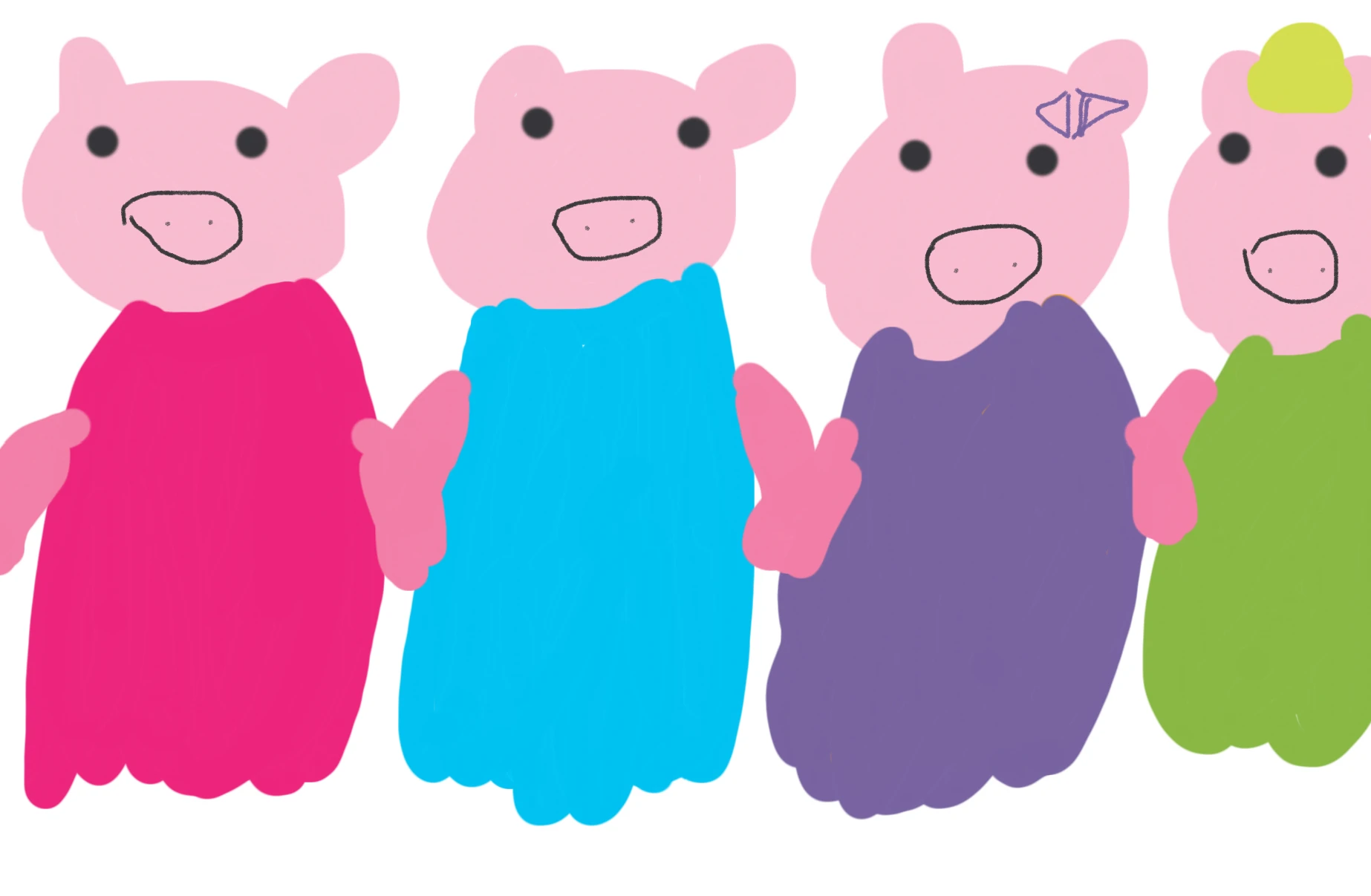 Art of the Piggy Family for Inktober Day 2 | Fandom