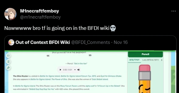 Idk why but most of my Twitter posts are about the BFDI wiki | Fandom