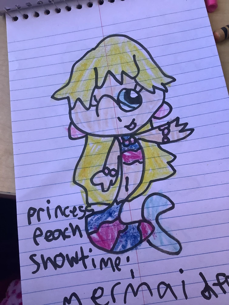 I drew princess peach’s mermaid form from princess peach: showtime ...