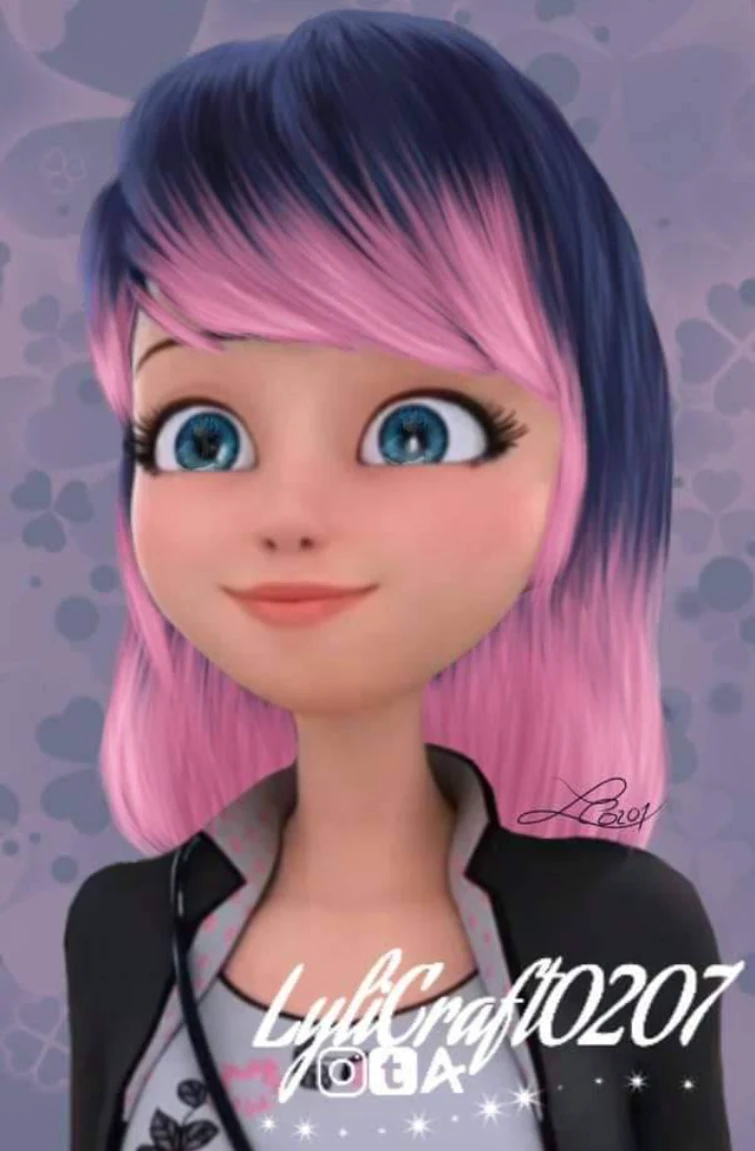Marinette with blue & pink hair | Fandom