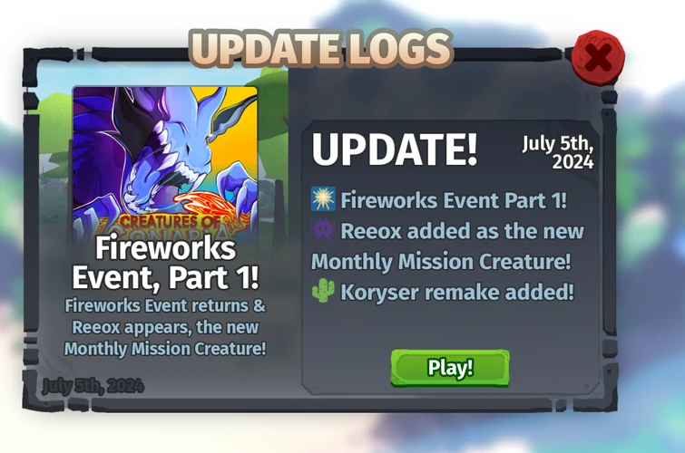 UPDATE LOG IN COS!!! | Fandom