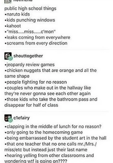 which of y'all are in these schools | Fandom