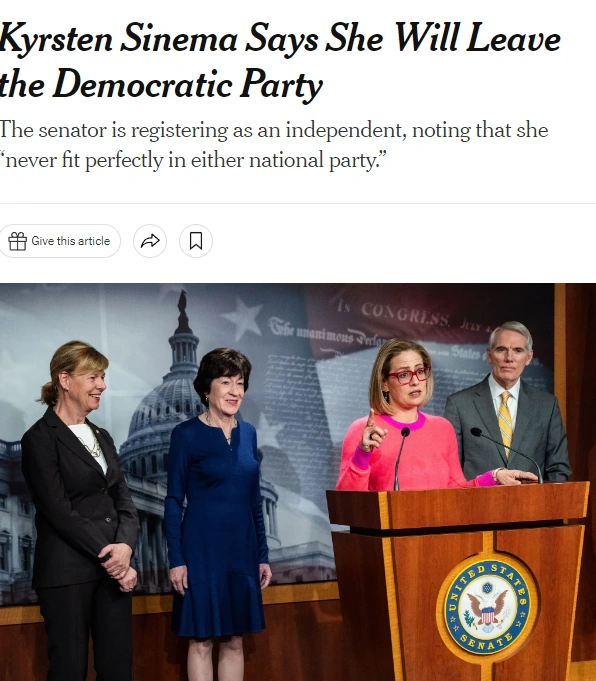 KRYSTEN SINEMA SWITCHES TO INDEPENDENT | Fandom