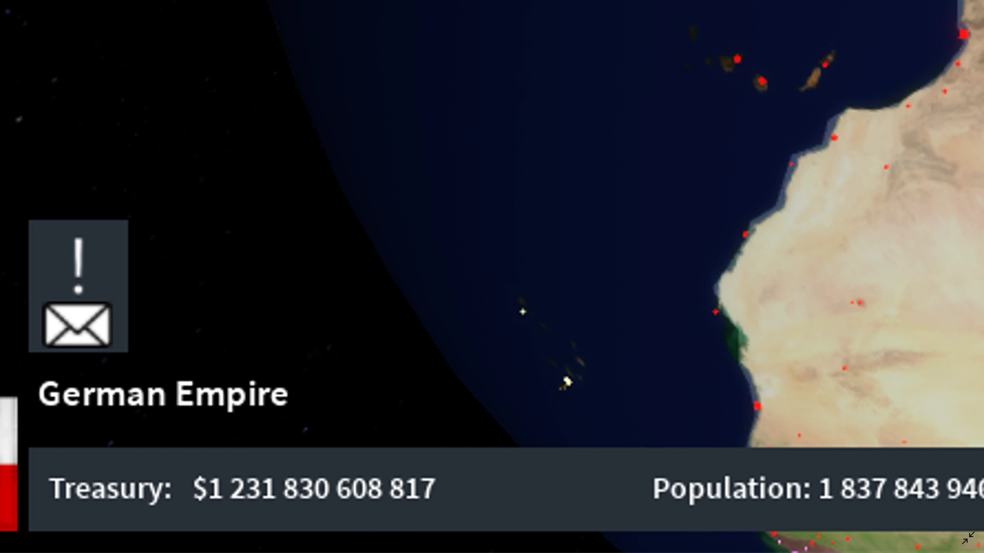 So how much treasury/money you find when joining a late game server ...