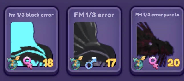 Trading 3 1/3 Black errors | Fandom