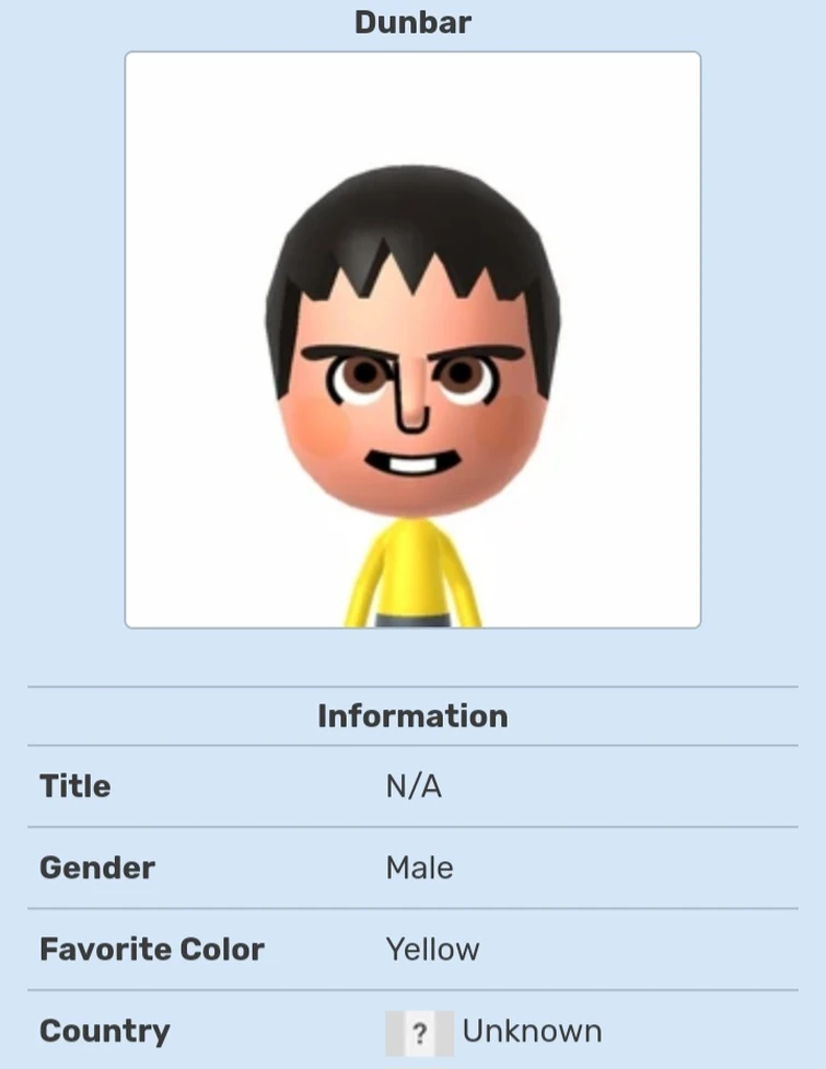 If the Miis were Pokémon Trainers: Dunbar | Fandom