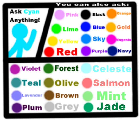 Ask Cyan [or any other color] Anything! [part 3] | Fandom