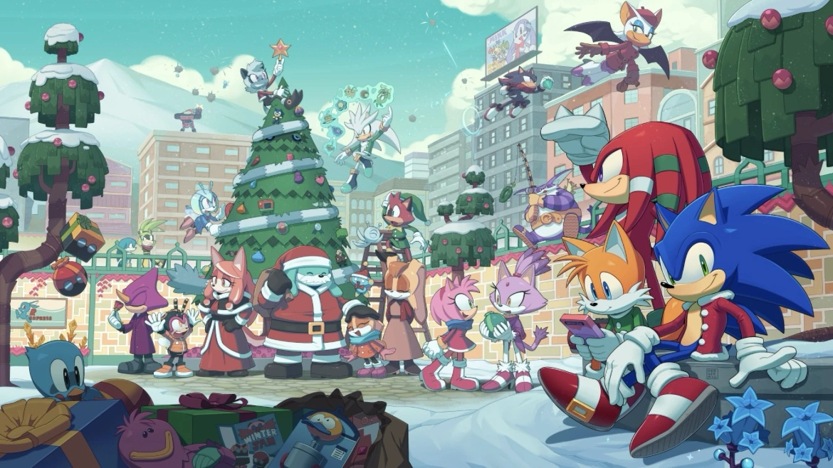 Sonic and the gang enjoying Christmas! Artist: Deegeemin | Fandom