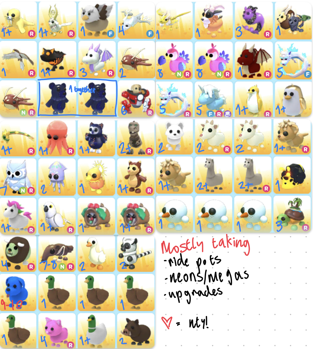 trading random legs (and some random old pets and neon legs!!) | Fandom