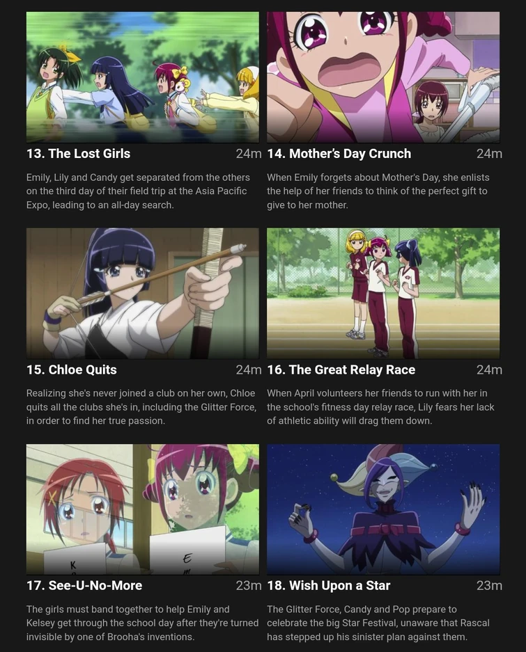 What Glitter Force and Glitter Force Dokidoki looked like on Netflix ...