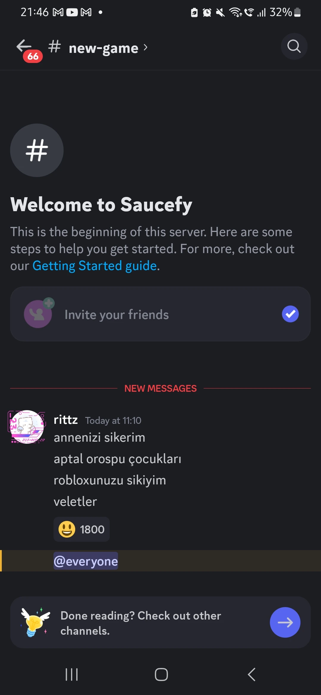 The Saucefy's Discord server is tweaking out, possibly after the hijack ...