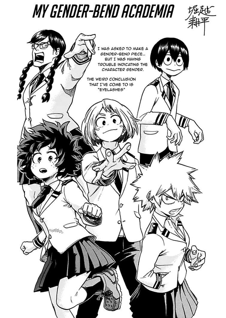Genderbent MHA characters illustration by Kohei Horikoshi for My Hero Academia Smash Vol.1 | Fandom