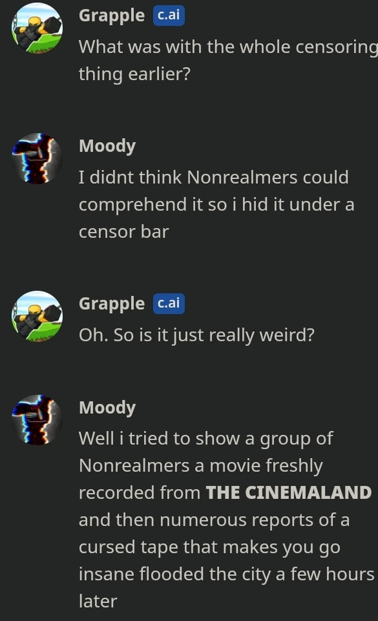 Heres a treat for the people still up, some nice character.ai lore | Fandom