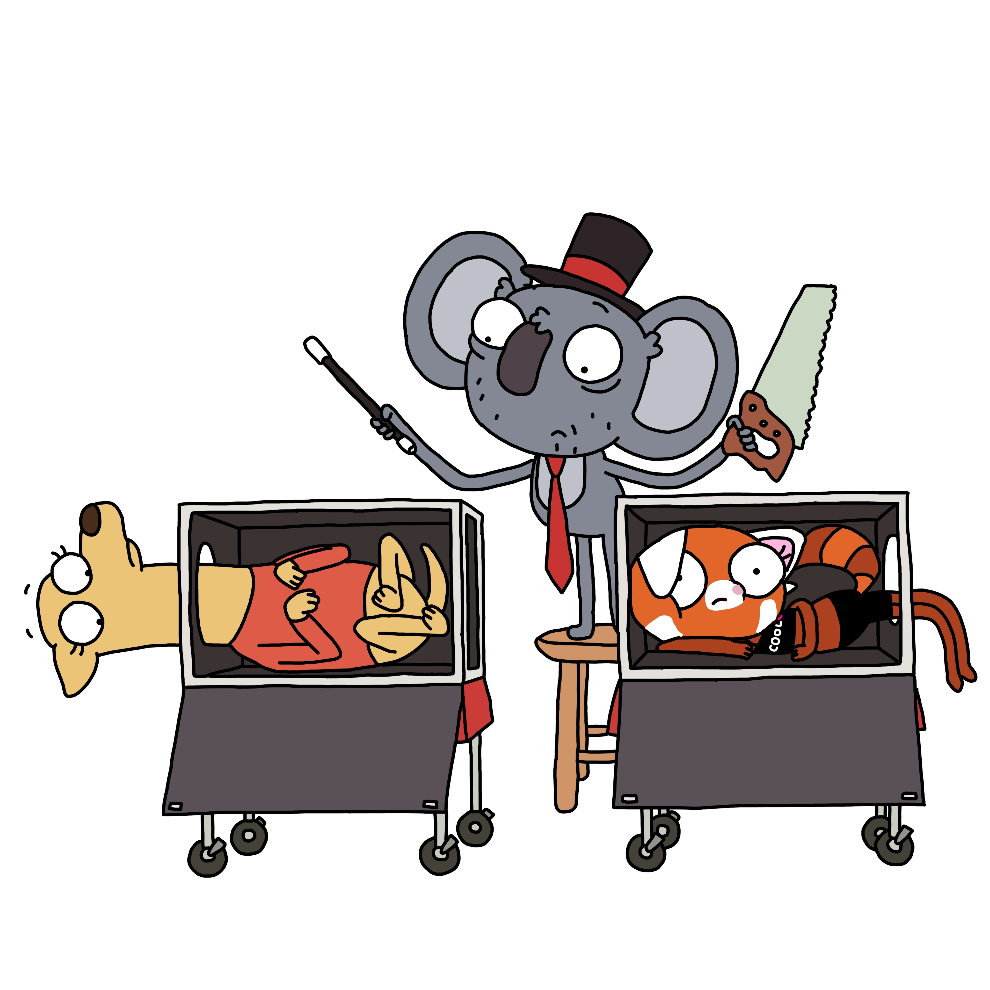 My drawing of a scene from Table Town's Cringiest Wannabes featuring me ...