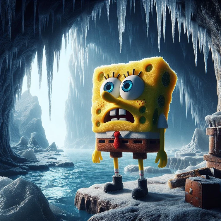 Some AI Art of SpongeBob SquarePants in a Frozen Cave | Fandom